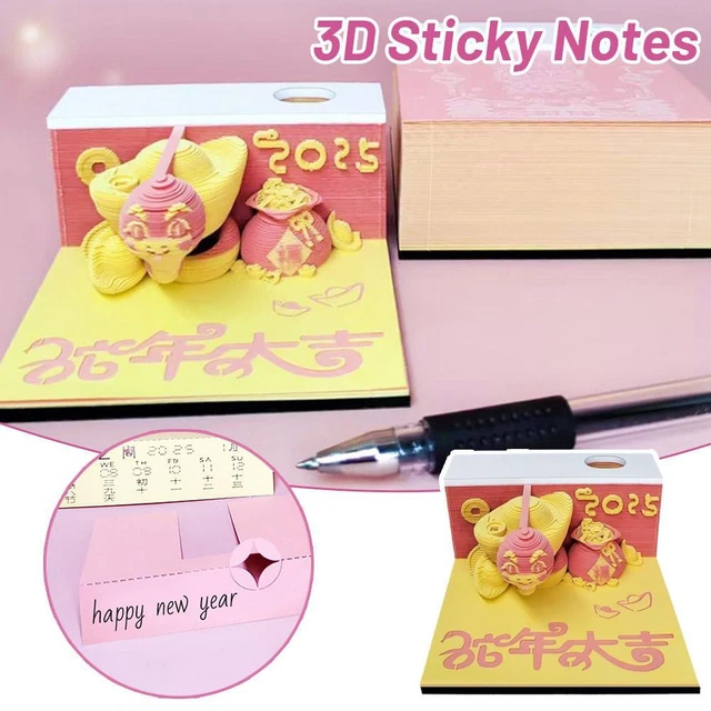 2025 THE YEAR of Snake 3D Sticky Notes' £19.60 - PicClick UK