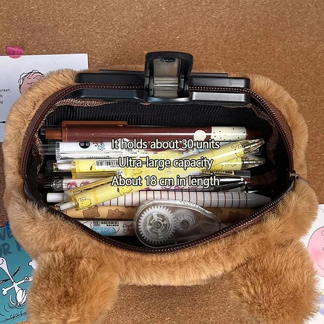 CUTE LARGE CAPACITY Capybara Pen Bag Cartoon Capybara Plush Pencil ...