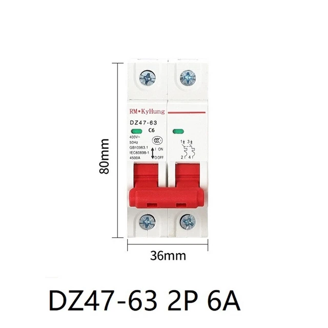DZ47 2POLE 3A/6A /10A/16A/20A /32A/40A 50A 63A 400V C Circuit Disjoncteur EUR 21,05 - PicClick FR