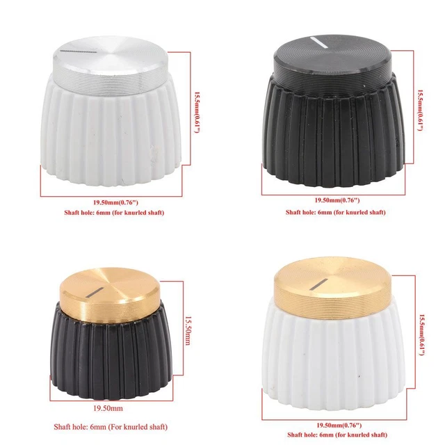 GUITAR POTENTIOMETERS PASSIVE Components Pointer Knob Caps Amplifier Knobs EUR 3,72 - PicClick FR