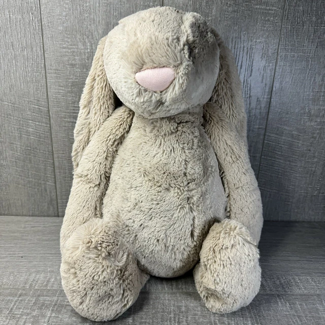 JELLYCAT BASHFUL BUNNY 16” Gray Silver Plush Floppy Stuffed Animal ...