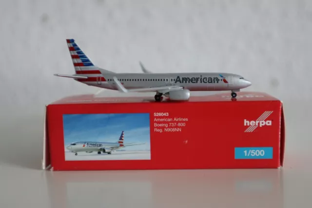 HERPA WINGS AMERICAN Airlines Boeing 737-800 526043 1:500 EUR 59,90 - PicClick FR