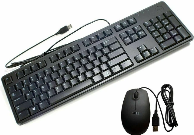 KEYBOARD ORIGINAL DELL KEYBOARD AND MOUSE SET USB WIRED QWERTY UK ...