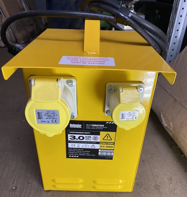 DEFENDER 3KVA HEATER 110V TRANSFORMER 1 X 16AMP 1 X 32AMP 110V OUTLETS ...
