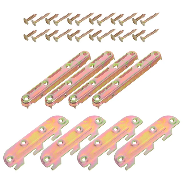 BED RAILING HARDWARE Wood Hook Plate Heavy Duty Frame Brackets ...