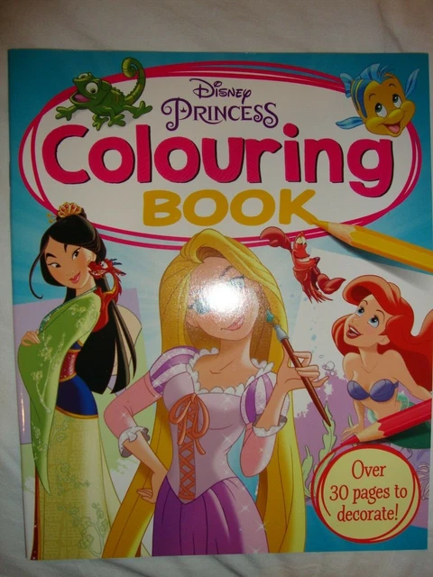 DISNEY PRINCESSES COLOURING Book Ariel Merida Belle Jasmine Brand New ...
