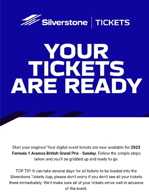 SILVERSTONE F1 2023 Ticket General Admission, Friday, Saturday & Sunday ...