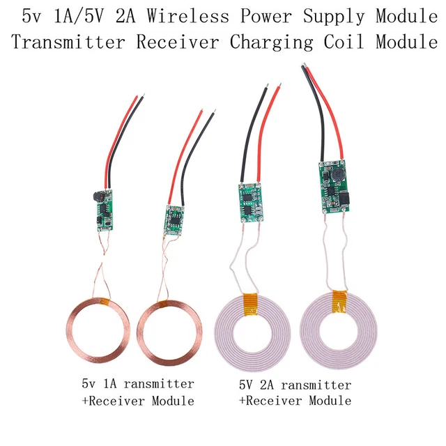5V 1A/5V 2A Wireless Power Supply Module Transmitter Receiver Charging ...