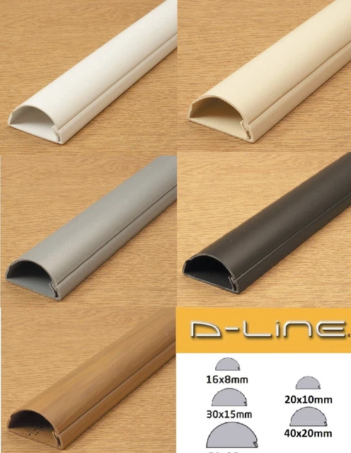 D-LINE SELF ADHESIVE Cable Cover Management Hide Cover Plastic Wire ...