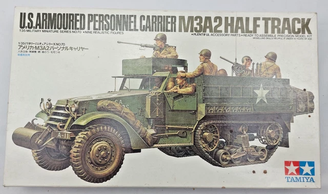 TAMIYA 35070 U.S. Armoured Personnel Carrier M3A2 Halfrack 1:35 WWII ...