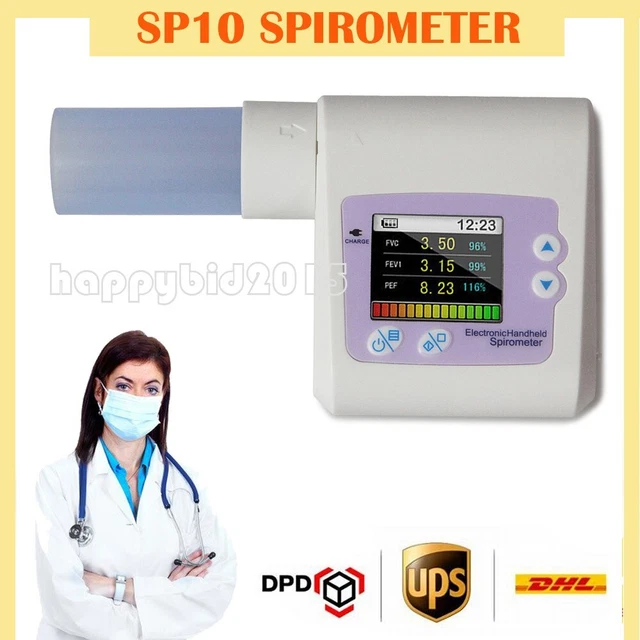 CONTEC SP10 HANDHELD Spirometer Lung Volume Pulmonary Function device +USB PC SW EUR 139,00 ...
