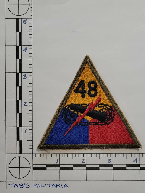 US ARMY WW2 Original 48th Armored Armor Division Battalion Triangle ...