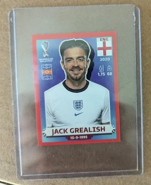 PANINI 2022 FIFA World Cup Qatar Jack Grealish Sticker Red Parallel ...