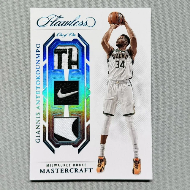 2022-23 FLAWLESS MASTERCRAFT Giannis Antetokounmpo TRIPLE GU Patch Tag ...
