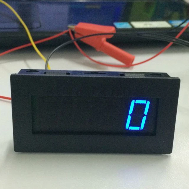 4 DIGITAL MOTOR Blue LED Tachometer RPM Speed Measure Gauge Meter ...