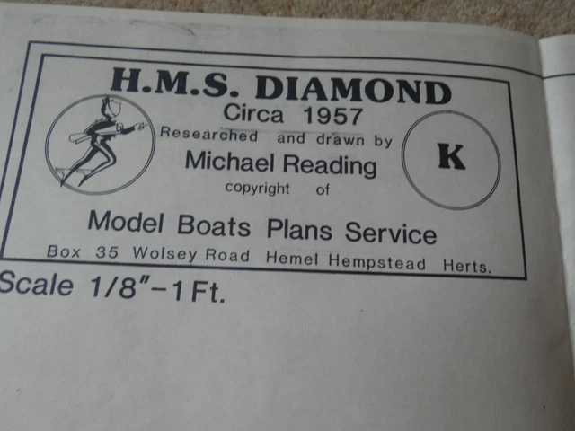 HMS DIAMOND PLAN. Only One Sheet Of Two.please Note £12.00 - PicClick UK