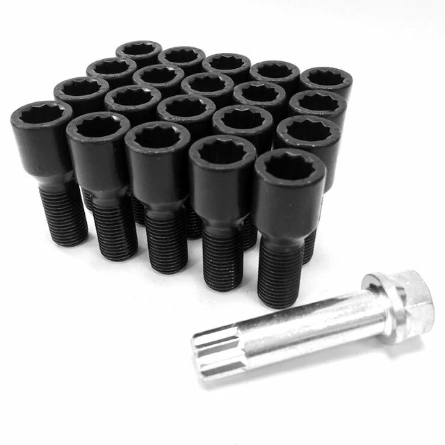 20 ALLOY WHEEL BLACK TUNER KEY BOLTS M14 x 1.5 FITS VW GOLF VENTO MkIII GTI VR6 £22.99 - PicClick UK