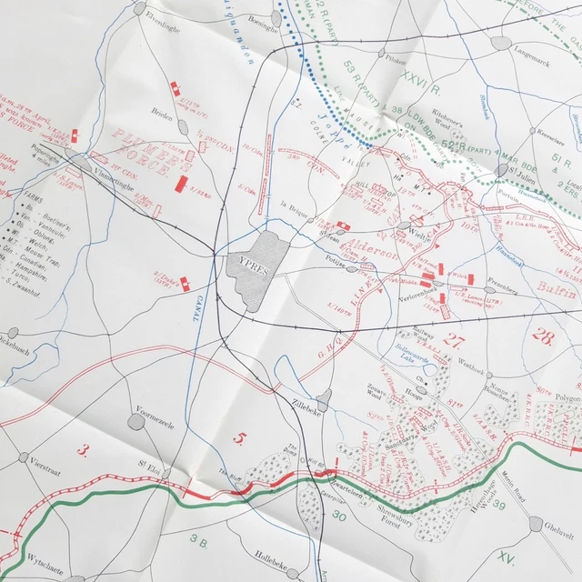 WW1 1915 YPRES Salient Battle Map St Julien British German Lines ...