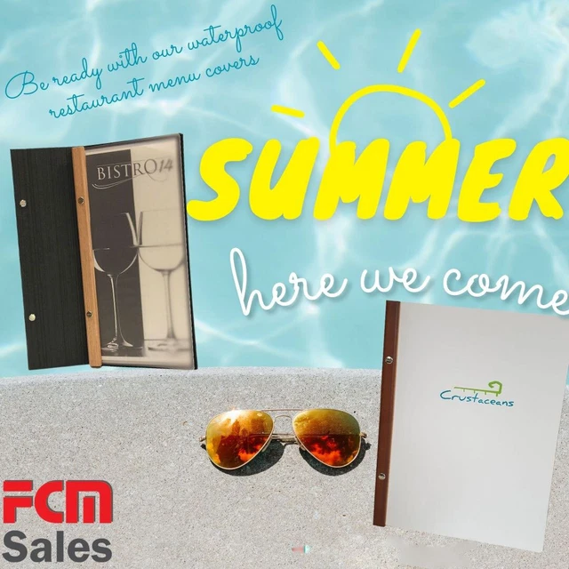 WATERPROOF MENU EKO wood trim restaurant menu with 10 pockets with free ...