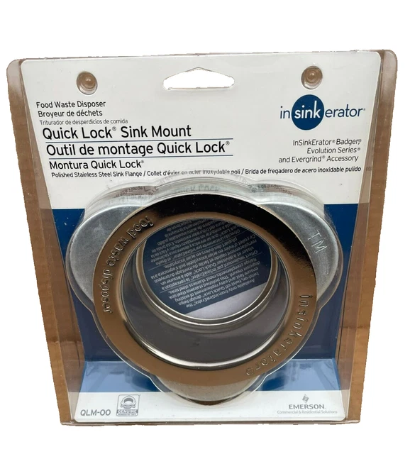 INSINKERATOR SINK MOUNT QLM-00 Chrome Quick Lock Flange Food Waste ...