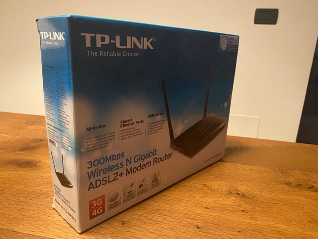 MODEM ROUTER TP-LINK Td-W8970 300Mbps Wi-Fi Wireless N Gigabit Adsl2 ...