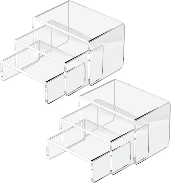 6 PCS ACRYLIC Display Risers, Clear Acrylic Riser Stand, Clear ...