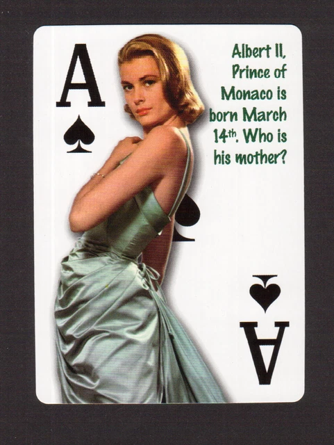 PRINCESS GRACE KELLY Monaco Neat Playing Card #8Y5 $12.95 - PicClick CA