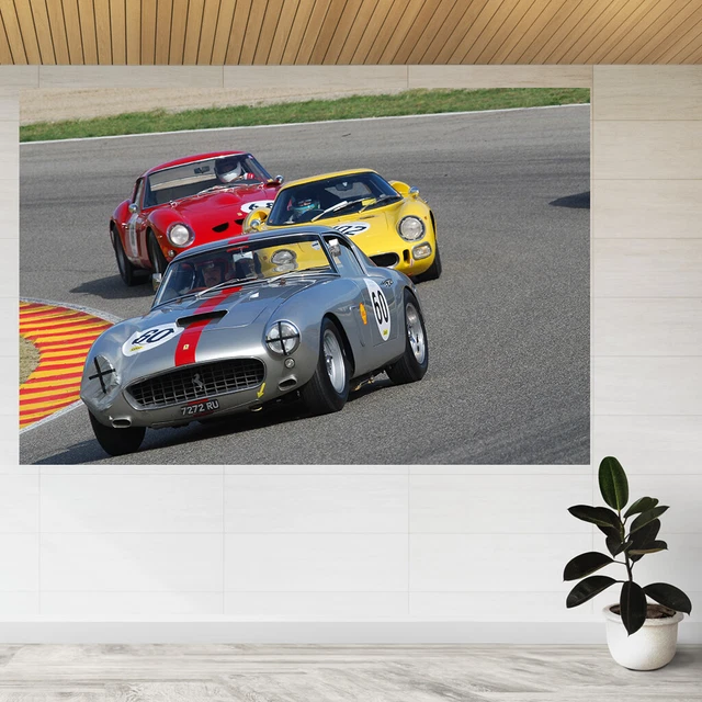 CLASSIC OLD FERRARI Racing Track 3d View Wall Sticker Poster Decal A844 ...