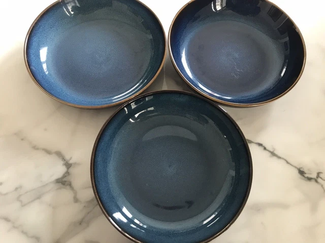 TESCO FOX & Ivy Azzurra Blue Stoneware Pasta Bowl X 3 £15.49 - PicClick UK