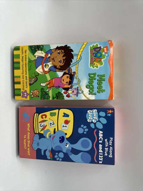 Dora The Explorer Meet Diego 2003 Vhs And Blues Clues Abcand123 Nick Jr 1317 Picclick Ca