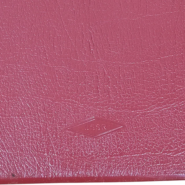 VINTAGE USSR SPIRAL Notebook Maroon Vinyl Cover Line Guide Soviet Era ...