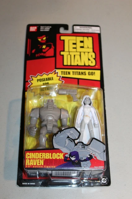 RARE TEEN TITANS Go Figurines Cinderblock & Corbeau 2004 Dc Bd Moc Misp ...