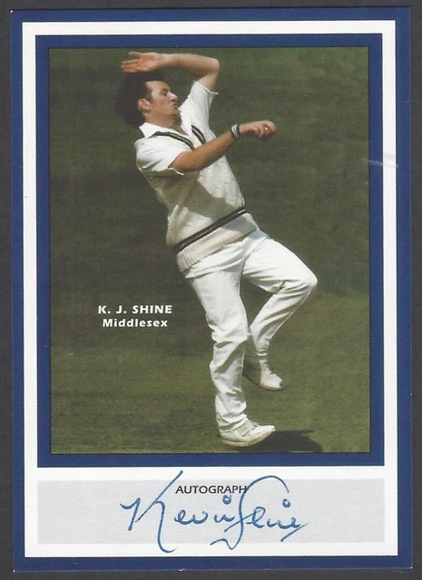 AOP CRICKET SIGNED collector card KEVIN JAMES SHINE,MIDDLESEX autograph ...