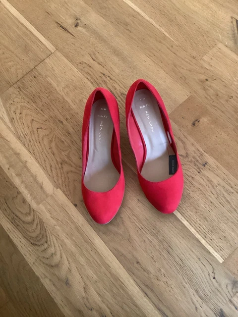 NEW LOOK WOMEN'S Wide Fit Fashion Court Shoes UK Size 6 Scarlet Red £7. ...