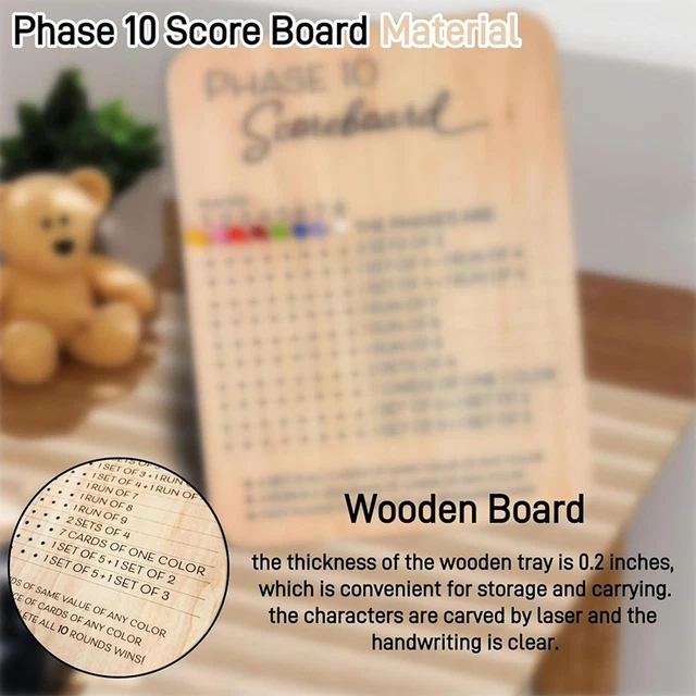 TABLEAU DE SCORE de la Phase 10 Carte de Score de la Phase Dix et Suivi ...