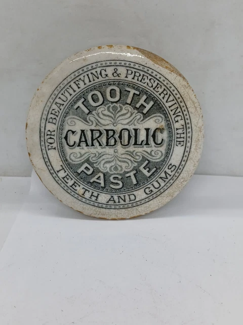 OLD BLACK & White Carbolic Toothpaste Pot Lid £16.31 - PicClick UK