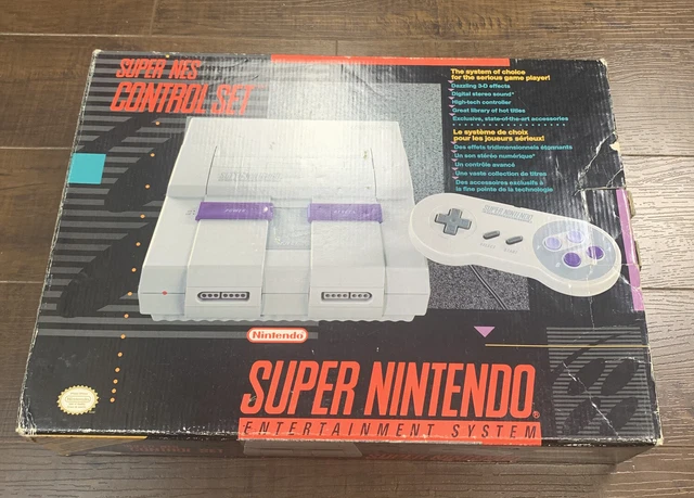 SUPER NINTENDO CONTROL Set Console SNES SNS-001 Complete In Box TESTED ...