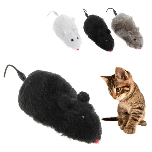 CATS TEASER TOYS Auto Moving Toys Wind up Racing Mice Cartoon Plush T ...