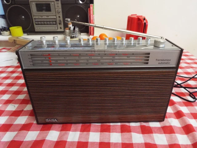 SABA TRANSEUROPA AUTOMATIC G German Transistor Radio 1972 8 Waveband 2 ...
