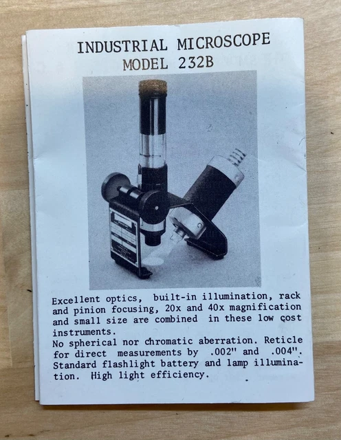 PTC INDUSTRIAL MICROSCOPE, Model 232B, 20-40x $175.00 - PicClick