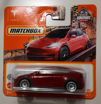 MATCHBOX 2022 SERIES Tesla Model Y in maroon red mint in sealed packet ...