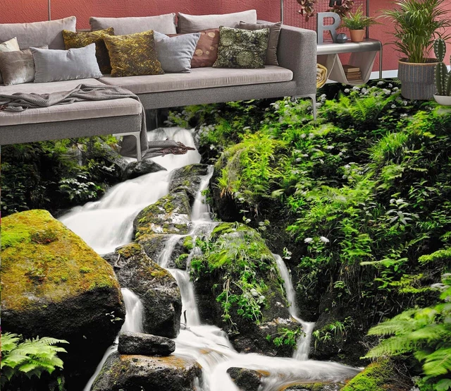 3D RIVER LEAVES O794 Floor WallPaper Murals Wallpaper Mural Print AJ AU ...