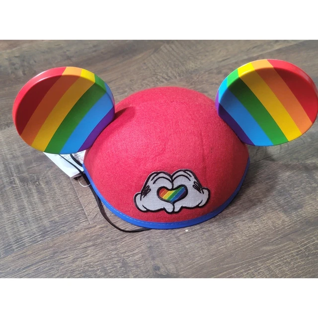 DISNEY PARKS PRIDE Mickey Mouse Ears Hat Rainbow Hands Love LGBTQ £26. ...