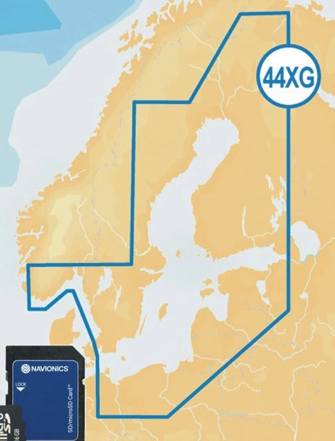 NAVIONICS 44XG BALTIC Sea Nautical Map Chart Sd Micro Card For Plotter ...