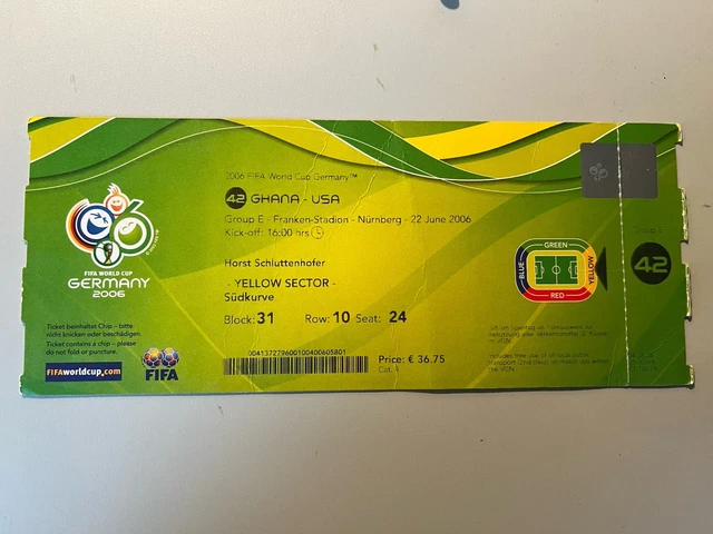 EINTRITTSKARTE TICKET GRUPPENSPIEL WM WC 2006 USA - Ghana EUR 9,95 ...