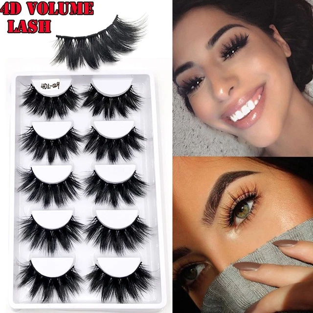LONG FULL VOLUME Thick Eye Lash Extension False Eyelashes 4D Faux Mink ...