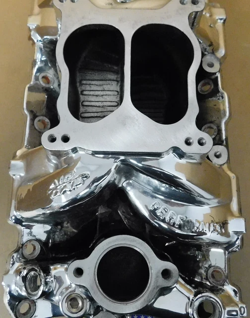 EDELBROCK 26014 PERFORMER RPM Air-Gap Intake, SB Chevy, Dual Plane ...