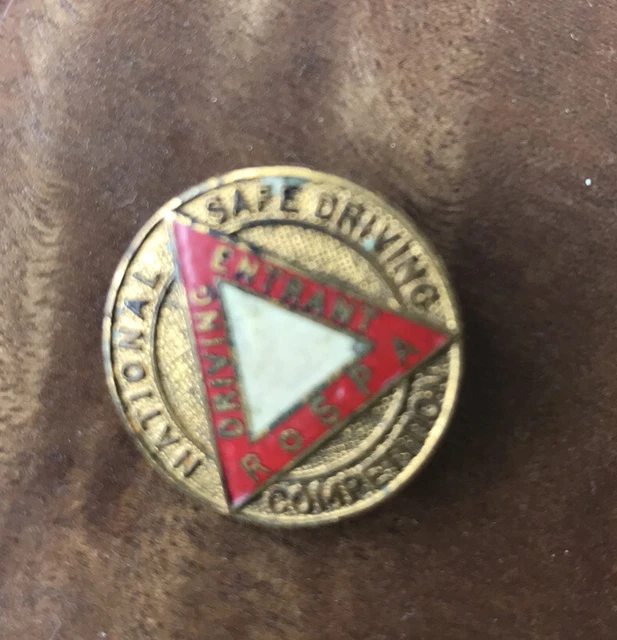 VINTAGE ROSPA NATIONAL Safe driving Award Badge Competition Entrant Pin ...