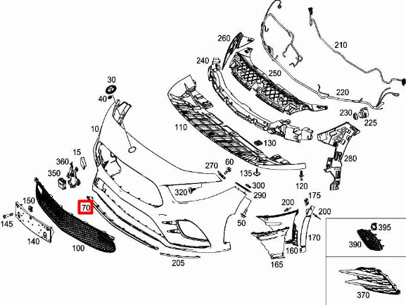 NEW GENUINE MERCEDES Benz A Class W177 Front Bumper Lower Trim ...