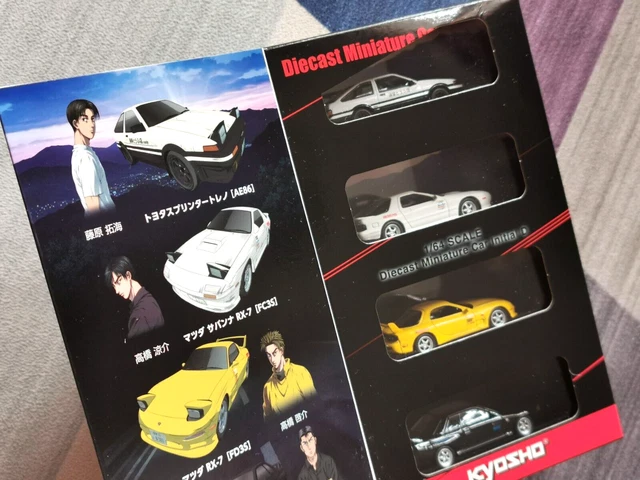 KYOSHO 1/64 INITIAL D New Movie Toyota AE86 Nissan R32 Mazda RX-7 4 ...